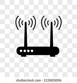 Router Vector Icon On Transparent Background Stock Vector Royalty Free 1135835096 Shutterstock