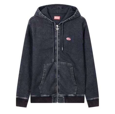 디젤 D Gir 워시드 데님 후드집업 블랙 후루츠패밀리