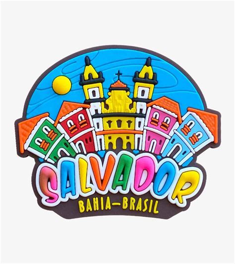 Ímã De Salvador Pelourinho E Igreja Ímã De Geladeira Emborrachado