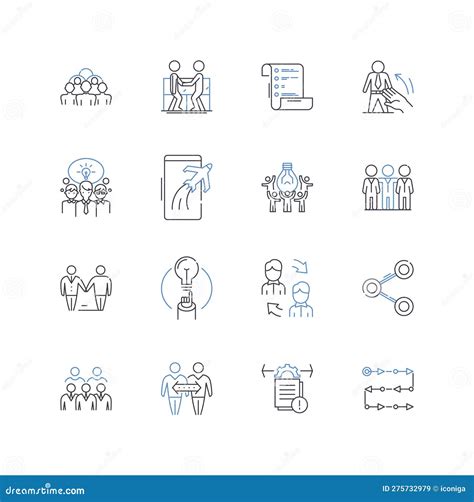 Web Camaraderie Line Icons Collection Community Connections Friendship Encouragement