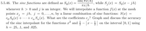 5 5 46 The Sinc Functions Are Defined As S X Sin