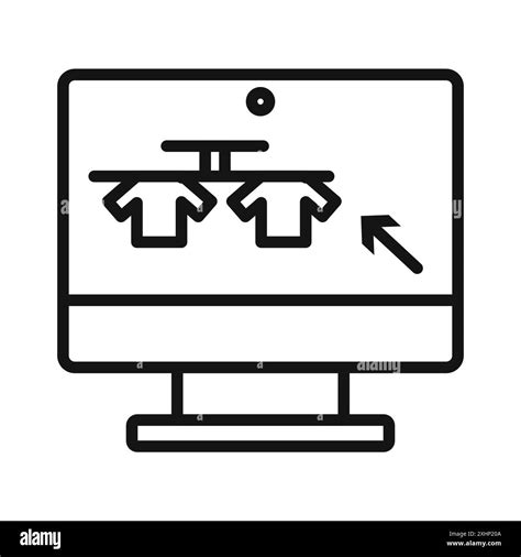 Online Fabric Shop Line Icon Black Line Art Vector In Black And White