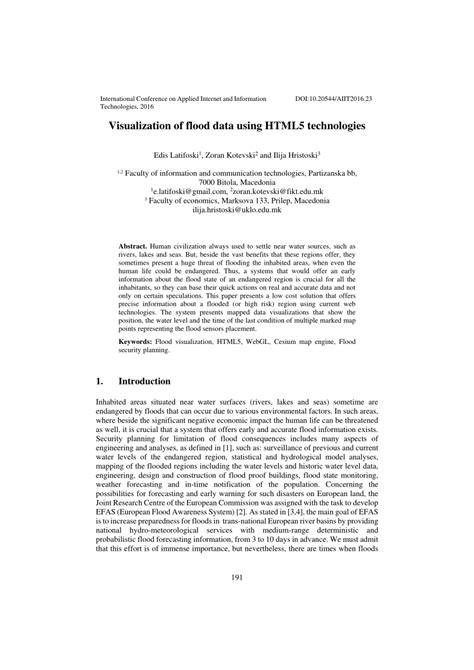 PDF Visualization Of Flood Data Using HTML Technologies