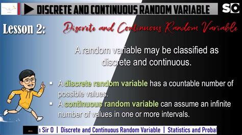 statsandprob lesson 2 discrete and continuous random variable youtube