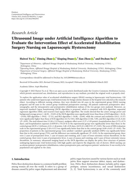 Pdf Ultrasound Image Under Artificial Intelligence Algorithm To