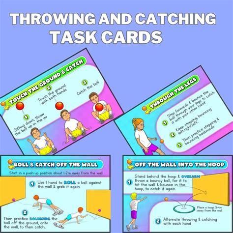 Primary Pe Throwing And Catching Task Cards Essential For Pe Lessons