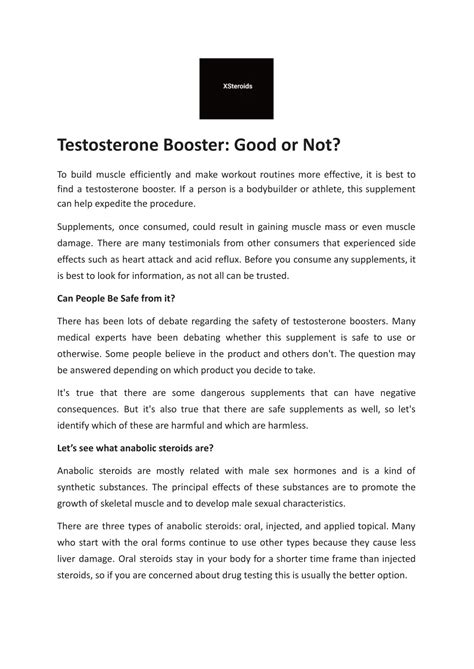 Ppt Testosterone Booster Good Or Not Powerpoint Presentation Free