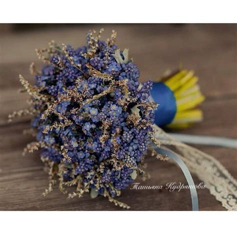 Blue and Yellow Bridal Bouquet