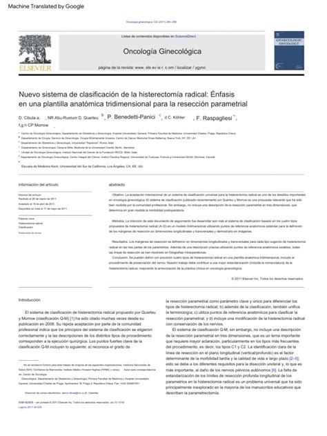 2011 New Classification System Of Radical Hysterectomy Emphasis On A