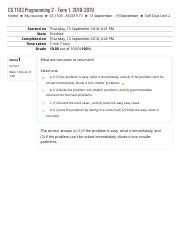 CS1103 Self Quiz Unit 2 Pdf 9 22 2018 Self Quiz Unit 2 CS 1103 Programming 2 Term 1 2018