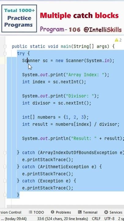 Program 106 Multiple Catch Block In Java Shorts Java Coding Programming Youtube