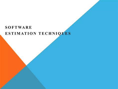 Lecture 5 Estimation Techniques Ppt