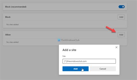 How To Allow Or Block Pop Up Windows On Specific Sites In Edge