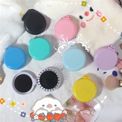 Badu Bg Сгъваем гребен за жени Четки за коса за момичета с огледала Малки гребени за коса