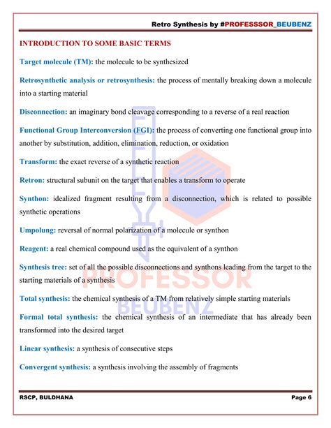 Retrosynthesis By Professor Beubenz Pdf