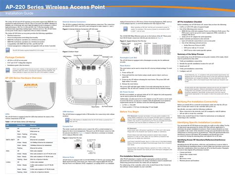 aruba networks apin0224225 wireless access point user manual ap 22x