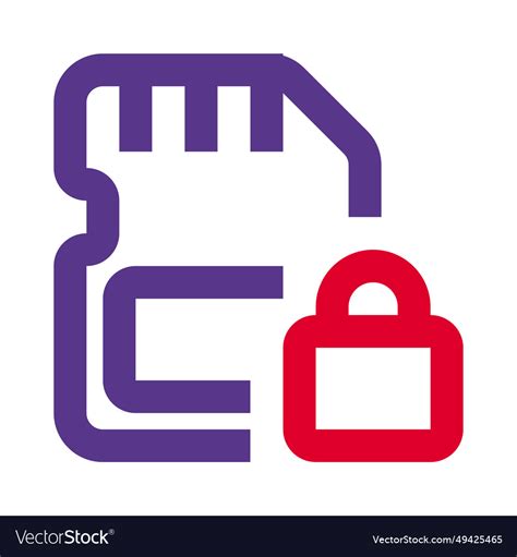 Sd Card Lock For Data Security Royalty Free Vector Image