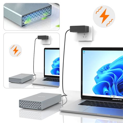 Husxh Dual Bay Enclosure With Offline Clone External Hard Drive