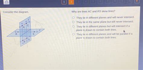 Solved Consider The Diagram Why Are Lines AC And RS Skew Lines They Lie In