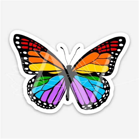 Pride Butterfly Sticker Lgbtq Vinyl Die Cut Sticker Water Etsy
