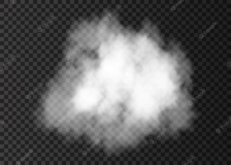 현실적인 흰 연기 구름입니다 증기 폭발 특수 효과 벡터 화재 안개 또는 안개 질감입니다 프리미엄 벡터