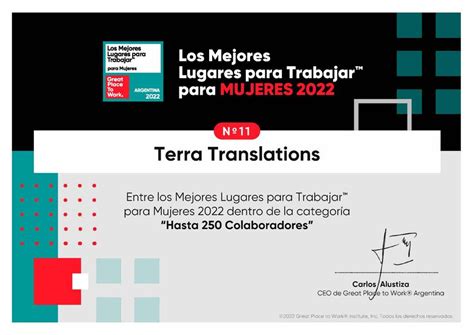 Terra Translations On Linkedin Gptwmujeres2022 Gptw4all Gptw Gptwcertifiedarg Womenowned