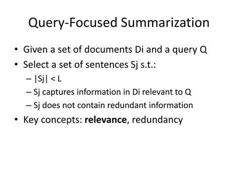 Ppt Query Chain Focused Summarization Powerpoint Presentation Free Download Id1860951
