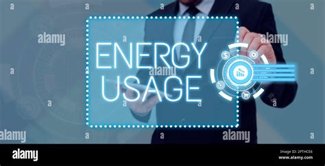 Writing Displaying Text Energy Usage Business Showcase Amount Of Energy Consumed Or Used In A