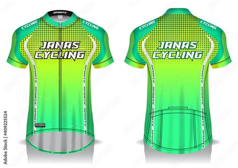 Jersey Cycling Template Design Uniform Front And Back View Stock Vector