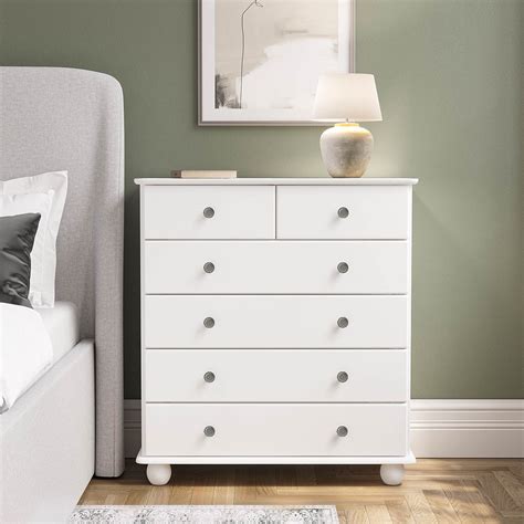 White 6 Drawer Chest Of Drawers Hampton Furniture123