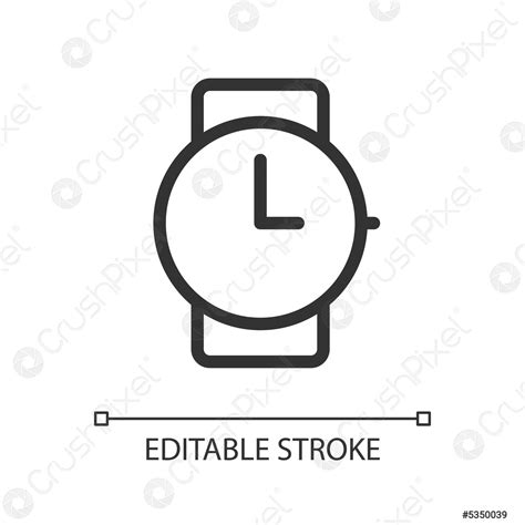 Wristwatch Pixel Perfect Linear Ui Icon Stock Vector 5350039 Crushpixel