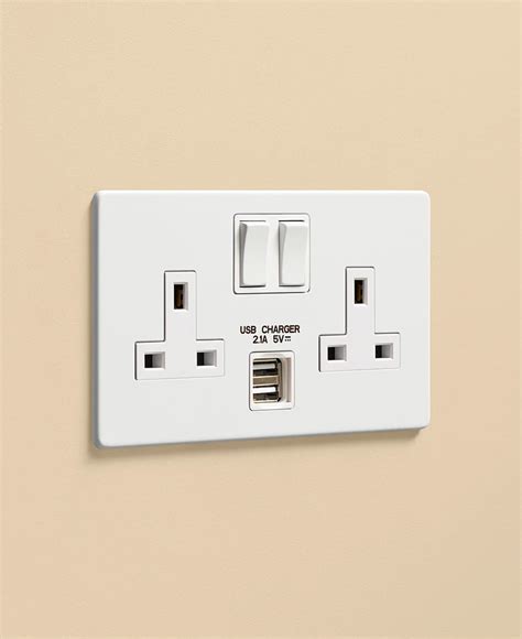 Usb Plug Sockets White Double Usb Plug Socket