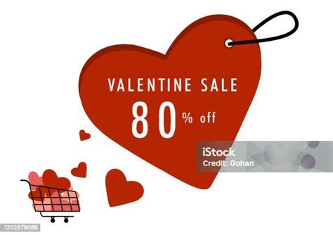 발렌타인 데이 축제홍보 배너 마음은 흰색 배경에 심장 모양 벡터와 쇼핑 카트 및 할인 태그 판매로 가득 개념에 대한 스톡 벡터