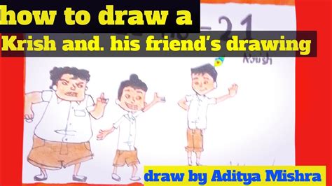 How To Draw A Krish Drawing And His Friends Drawing Easy Step By Step