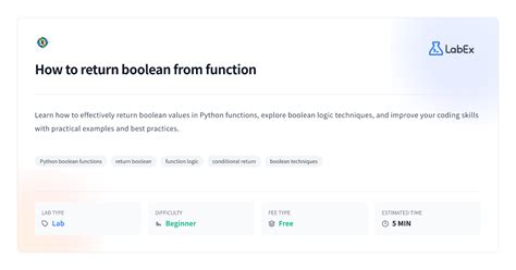 How To Return Boolean From Function Labex