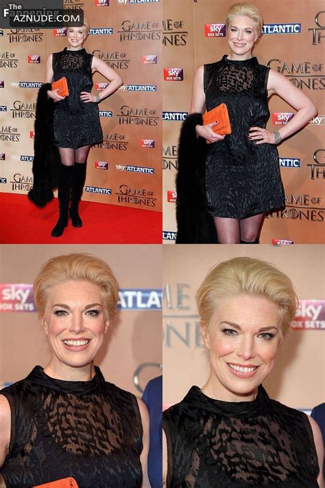 Hannah Waddingham S Sexy Cleavage In A Night Out Aznude