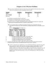 Chapter 12 13 Practice Problems Chapters 12 13 Practice Problems 1 Two Stocks A And B