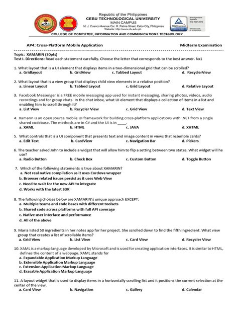 Ap4 Midterm Exam 2024 Pdf Android Operating System Java