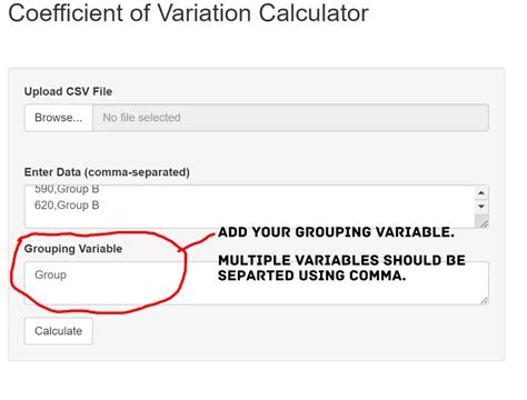 Coefficient Of Variation Calculator With Mean Sd And Variance