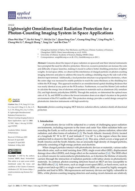 Pdf Lightweight Omnidirectional Radiation Protection For A Photon Counting Imaging System In