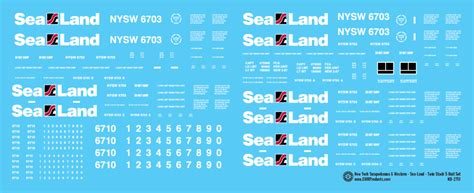 New York Susquehanna And Western Sea Land Twin Stack 5 Unit Set Decals Cmr Products