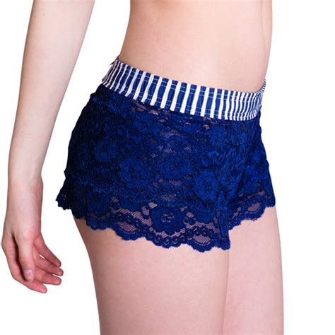 Navy Stripe Navy Lace Boxers