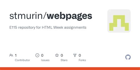 Github Stmurinwebpages E115 Repository For Html Week Assignments