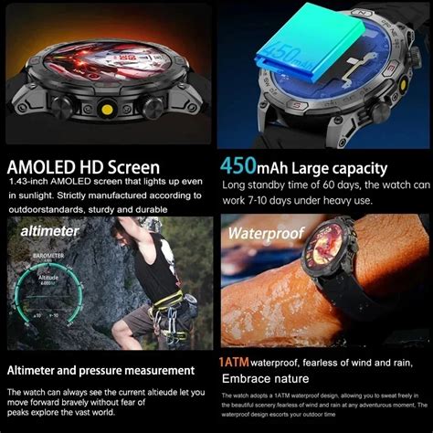 2024 New Outdoor Military Gps Smart Watch Men Amoled Hd Screen Heart