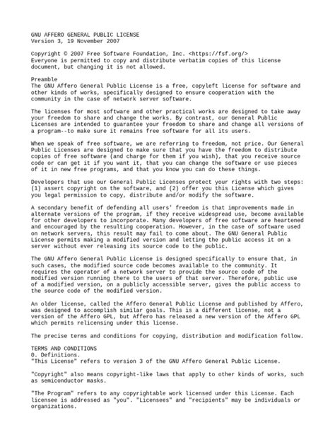 Agplv30 Pdf License Free Software
