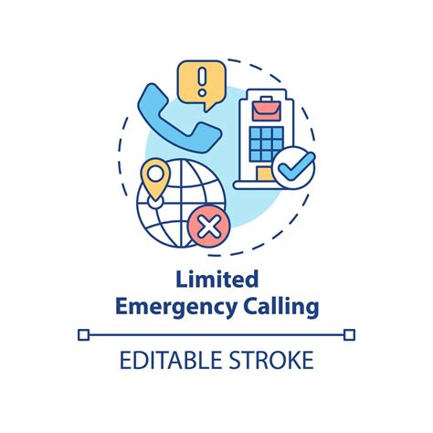 Limited Emergency Calling Concept Icon Actual Location Data Ucaas Problems Abstract Idea Thin