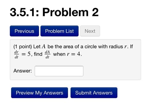 Solved Let AA Be The Area Of A Circle With Radius Rr If Chegg