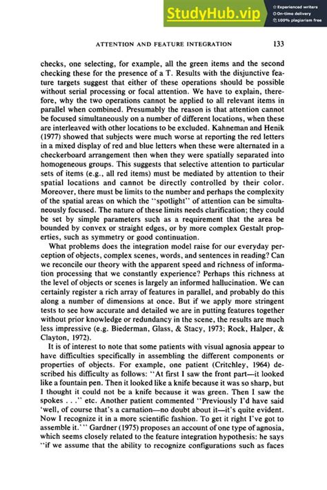 A Feature Integration Theory Of Attention Pdf Physics Science