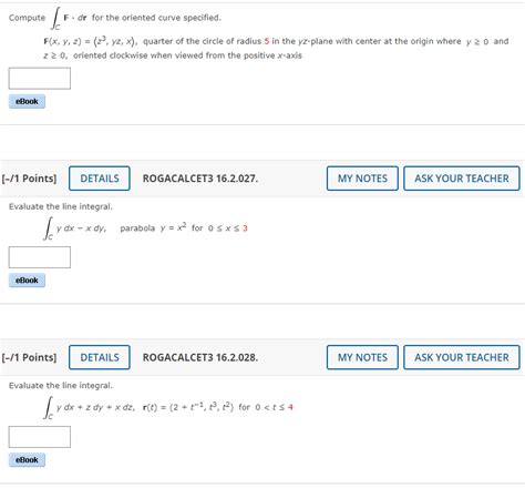solved compute f dr for the oriented curve specified f x