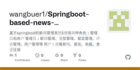 GitHub wangbuer Springboot based news management system 基于springboot的新闻管理系统 拥有两种角色管理员和用户
